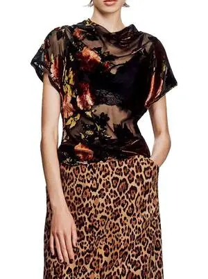 Anna Sui Folia Devoré Top - Russet Multi