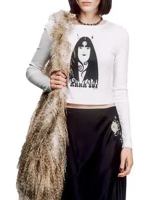 ANNA SUI Anna Sui Graphic Long Sleeve T-Shirt