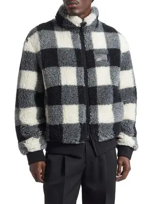 Givenchy Buffalo Check Fleece Zip Jacket - Black/white