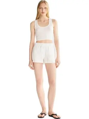 OROLAY Orolay Relaxed Linen Drawstring Shorts White