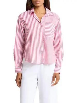 BEACHLUNCHLOUNGE Lilah Striped Button-front Shirt - Milano Mix