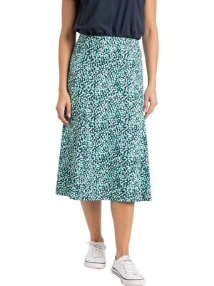WEIRD FISH Romaro Printed Jersey Midi Skirt - Deep Teal