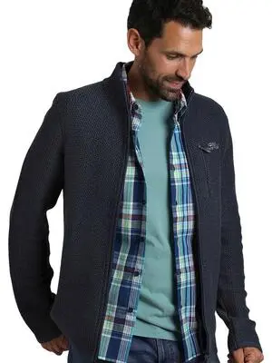 WEIRD FISH Weird Fish Transom Full Zip Jacket Navy