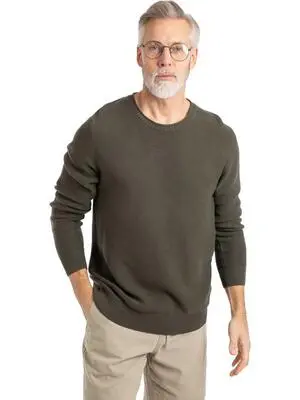 WEIRD FISH Rhett Crew Neck Knitted Jumper - Fir Green