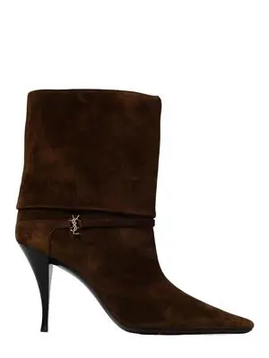 Saint Laurent Flat Ankle Boots - Brown