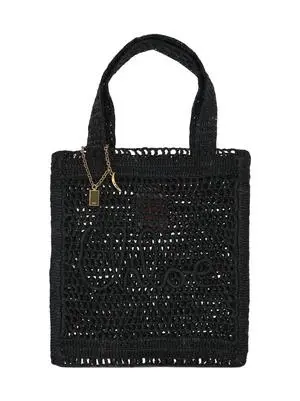Chloé Woven Tote Bag With Gold Tone Charm - Multicolor