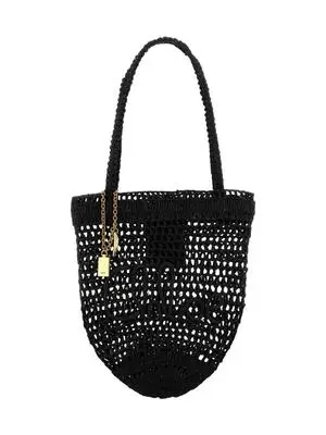Chloé Black Raffia Crochet Bag - Multicolor
