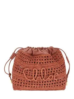 Chloé Raffia Drawstring Mini Bag - Multicolor