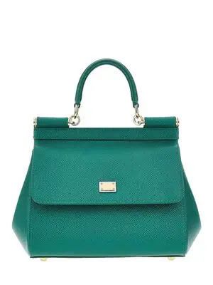 Dolce & Gabbana Dolce & Gabbana Dauphine Leather Medium Sicily Bag Green