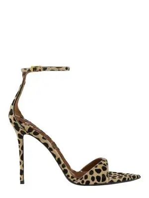 GIUSEPPE ZANOTTI Leopard Print Pony Hair Stiletto Sandals - Multicolor
