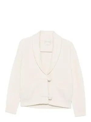 FORTE_FORTE Ribbed Knit Shawl Collar Cardigan - Multicolor