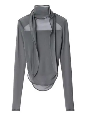 LEMAIRE Ballerina Foulard Top In Mesh Jersey - Multicolor