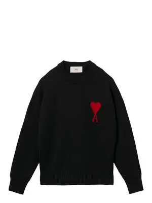 AMI Paris De Coeur Wool Crewneck Sweater - Multicolor