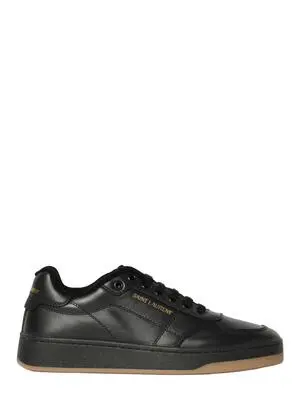 Saint Laurent Leather Lace-up Sneakers - Black