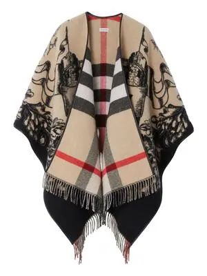Burberry Burberry Wool Poncho Multicolor