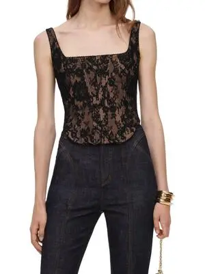 SELF-PORTRAIT Lace Corset Top - Multicolor