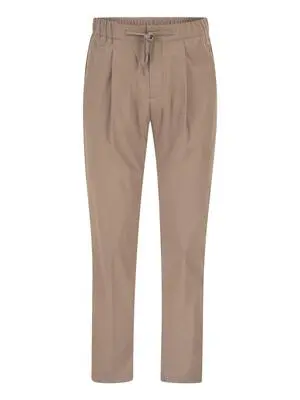 Herno Stretch Nylon Trousers With Elasticated Waistband - Cream