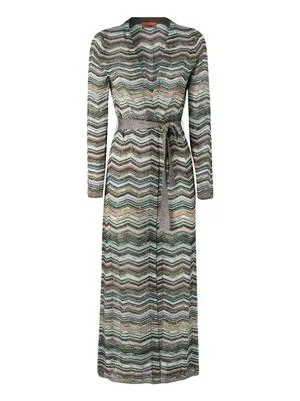 Missoni Zig Zag Sequin Embellished Longline Cardigan - Multicolor