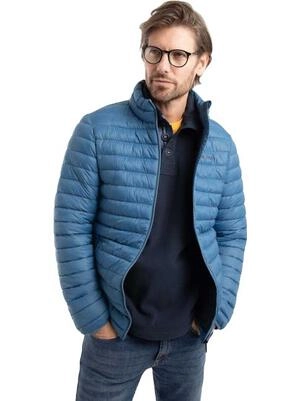 WEIRD FISH Crantock Showerproof Padded Jacket - Washed Blue