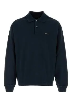 Prada Navy Cotton Polo Shirt - Blue