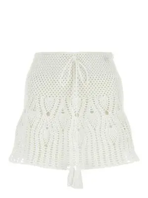 Loewe Crochet Mini Skirt - White