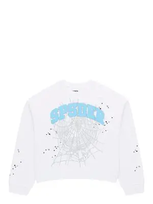 SP5DER Varsity Web Crewneck - White