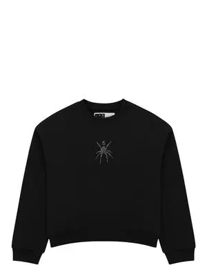 SP5DER Rhinestone Tm Crewneck - Black