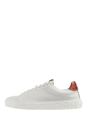 Versace Greca Leather Sneakers - Brown/white