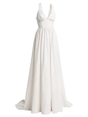 OFUURE Ofuure Adele Maxi Dress With V-Neck And Corset Waist White