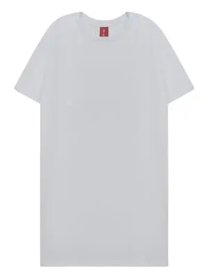 DO WE Longline Cotton T-shirt With Embroidered Logo - White