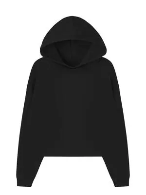 DO WE The Crop Hoodie Premium Therma Fit Fabric - Black