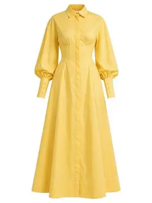 OFUURE Vera Shirt Dress With Voluminous Sleeves - Yellow