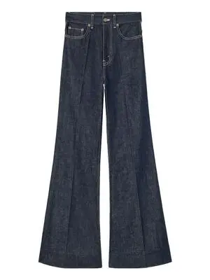 Celine Flare Jeans In Lightweight Cotton Denim - Black