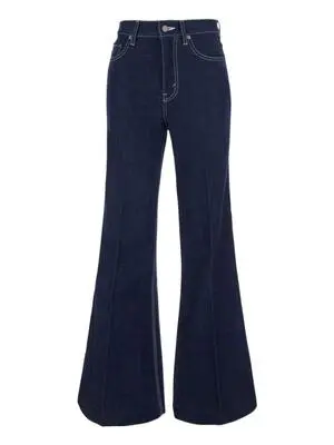 Celine Flare Jeans In Lightweight Cotton Denim - Black