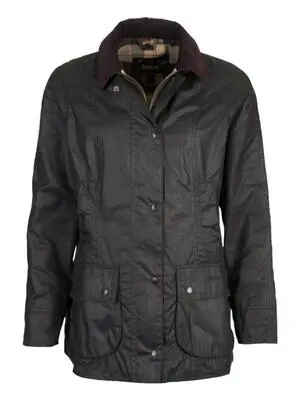 Barbour Waxed Cotton Long-sleeved Coat - Black
