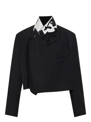 Dries Van Noten Embroidered Cropped Blazer - Black