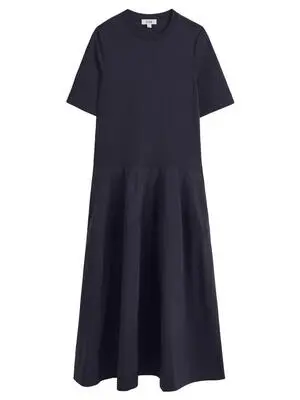 COS COS Dropped-Waist Contrast-Panel Midi Dress