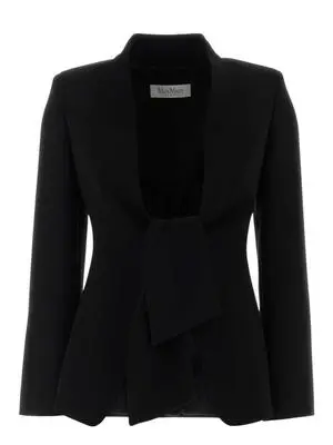 Max Mara Long-sleeve Belted Jacket - Black