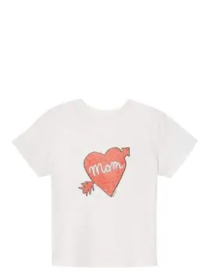 RE/DONE Crew Neck Short-sleeved T-shirt With Heart Print - White