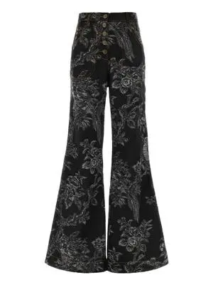 Etro Jacquard Flared Jeans - Black
