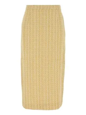 Alessandra Rich Sequin Tweed Midi Skirt - No