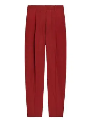 RÓHE Daria Pleated Wool Trousers - Red