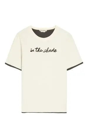 JW Anderson Embroidered Cotton T-shirt - Ecru