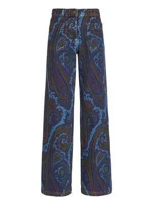 Etro Paisley Print Wide-leg Jeans - Denim