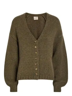 Khaite Axel V-neck Cashmere Cardigan - Khaki