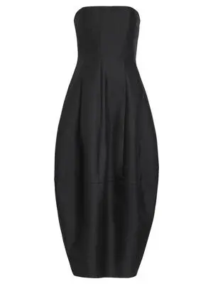 Khaite Stela Sculpted Strapless Wool-blend Midi Dress - Black