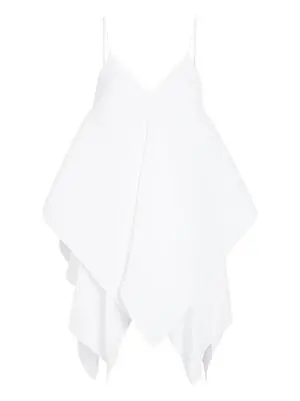 JW Anderson Pleated Asymmetric Chiffon Top - White