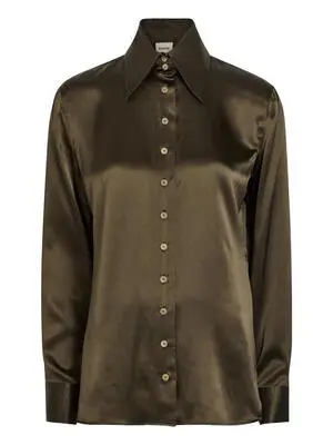 Khaite Ivy" Silk Shirt - Khaki