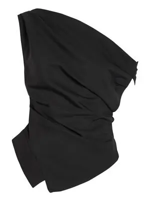 RÓHE Asymmetric Off-the-shoulder Top With Lapel Detail - Black