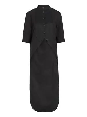 JW Anderson Bib Cotton-poplin Shirt - Black